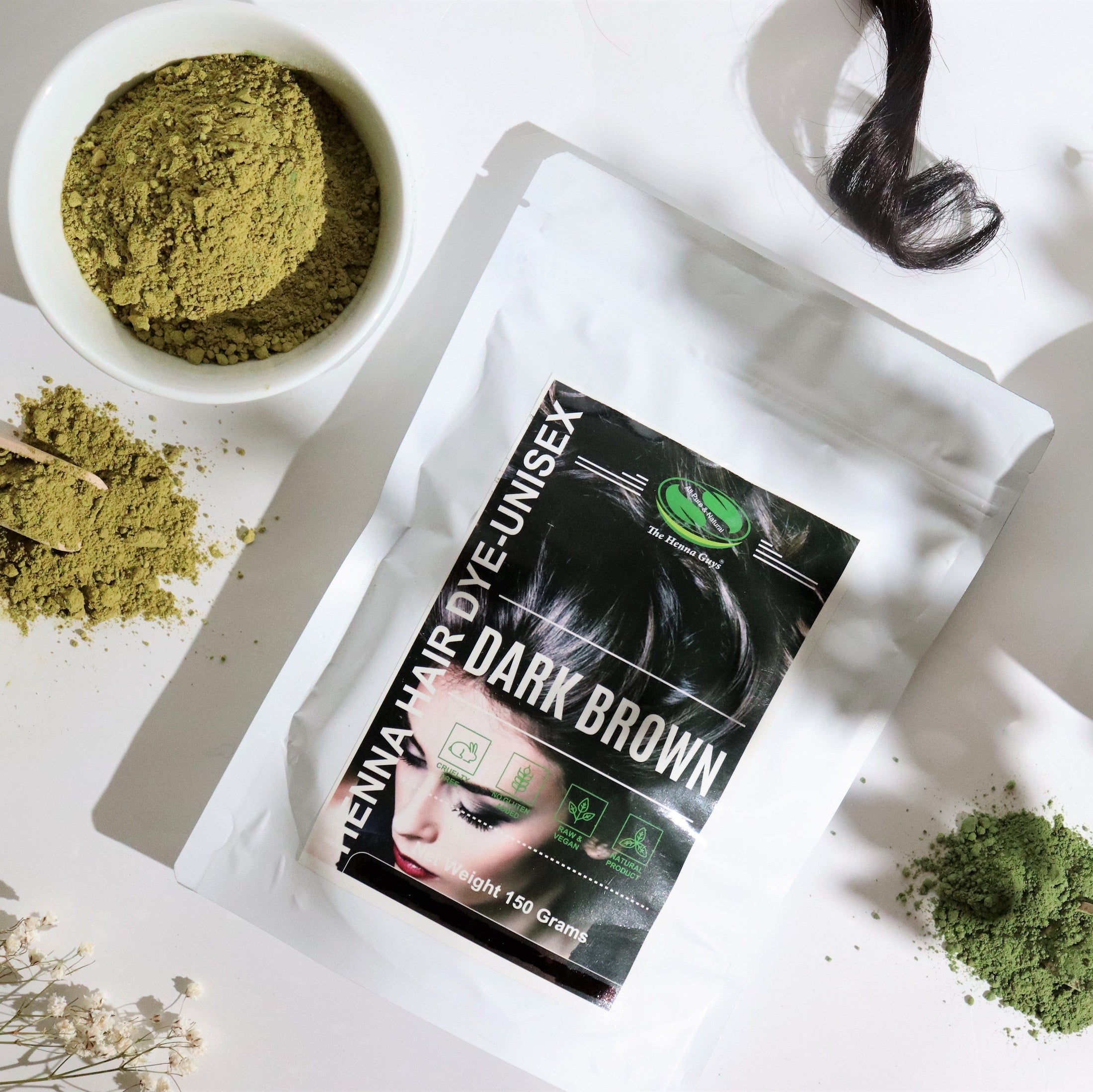 Dark Brown Henna Hair Dye | Natural Color & Shine | The Henna Guys