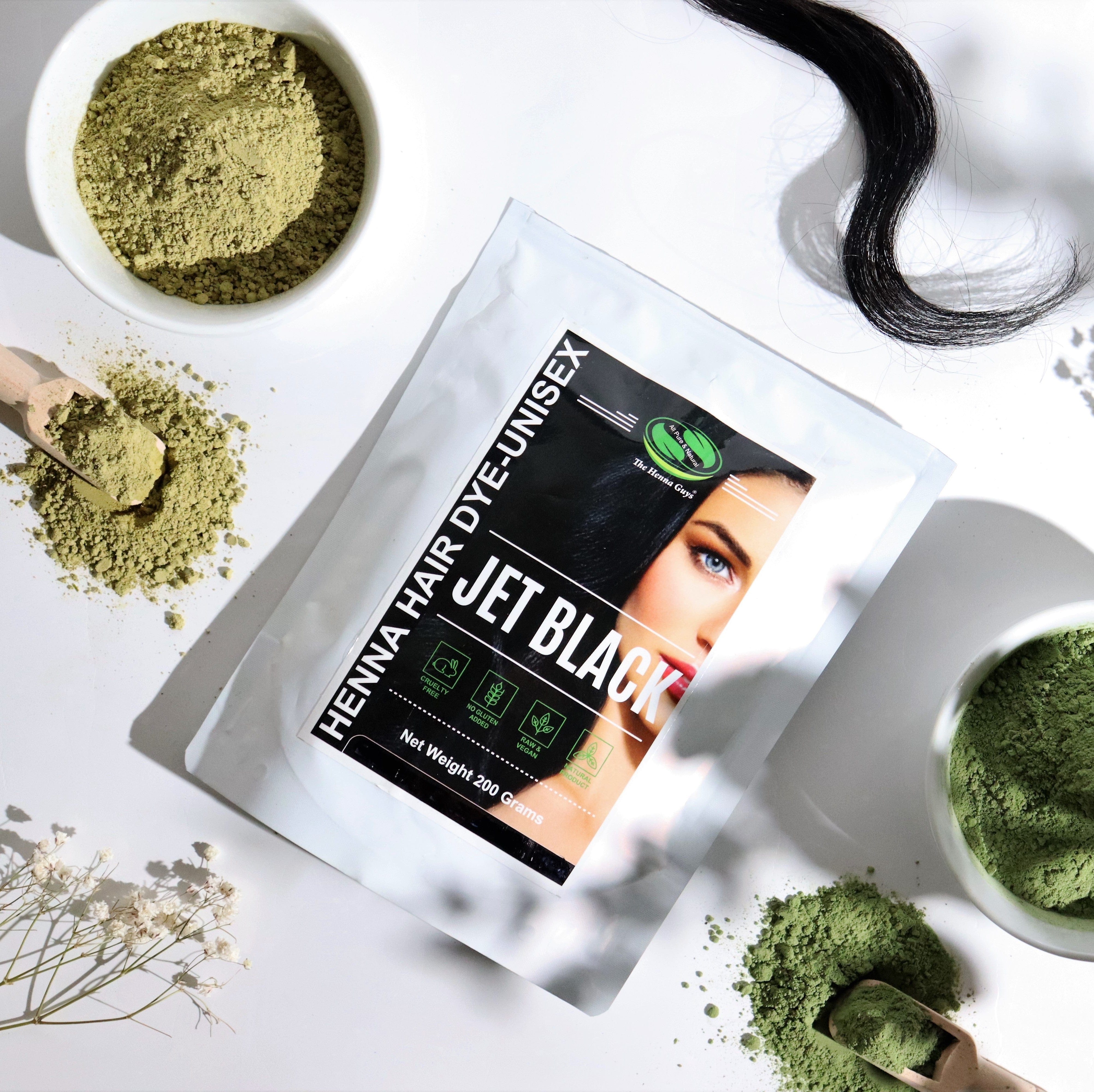 Jet Black Henna Hair Dye l The Henna Guys® l Henna For Hair