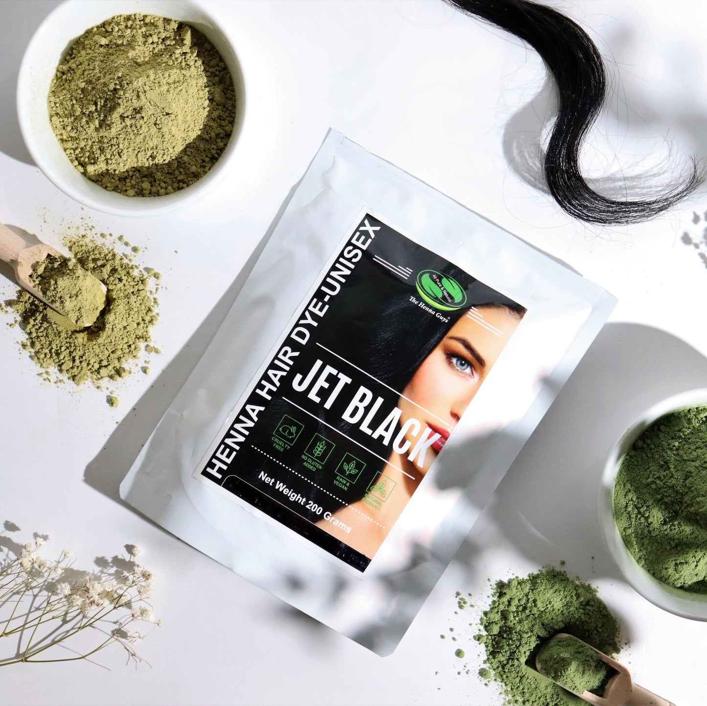 Natural Black Henna Hair Dye | Jet Black Hair Color | The Henna Guys®