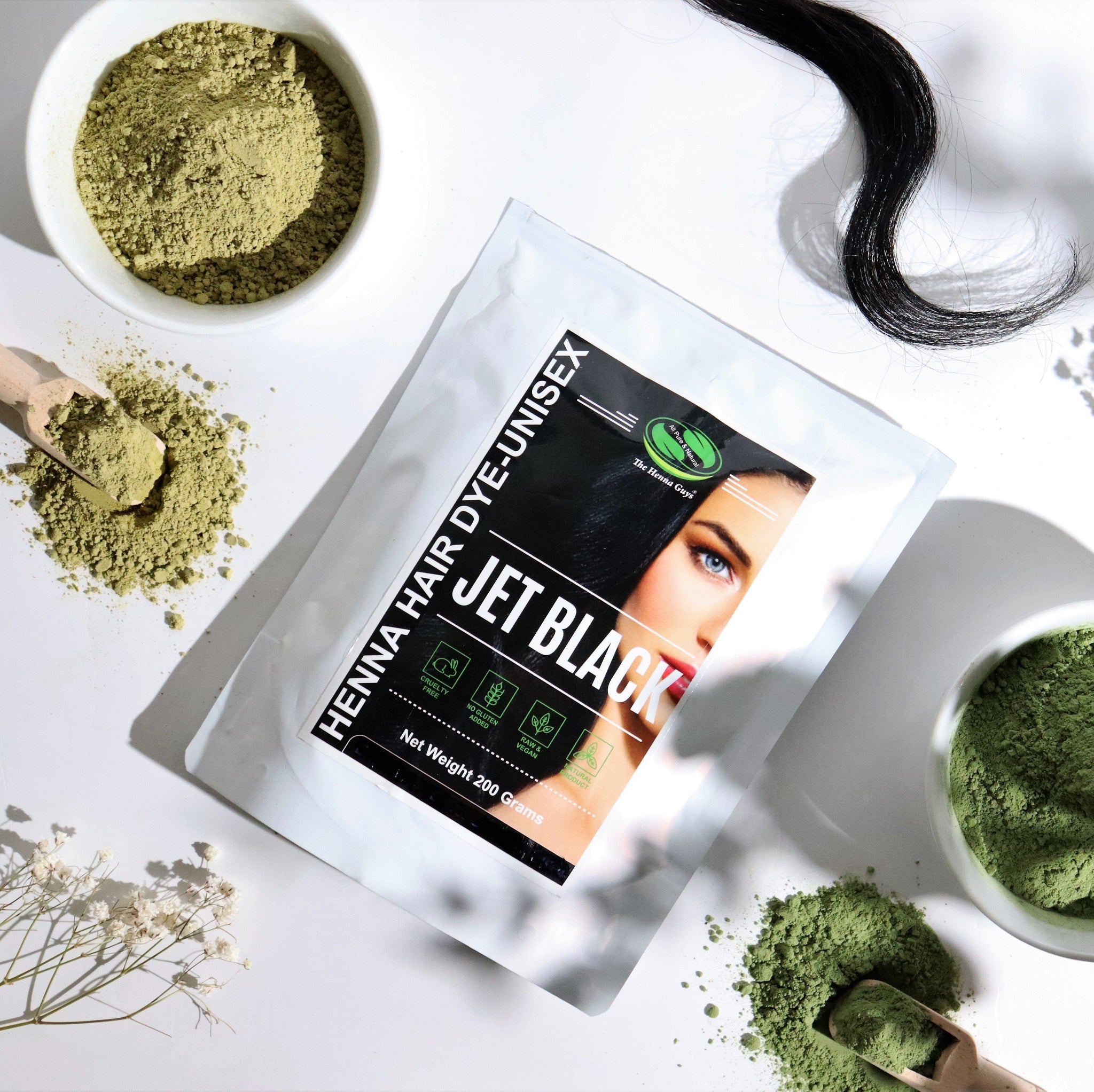 Natural Black Henna Hair Dye | Jet Black Hair Color | The Henna Guys®