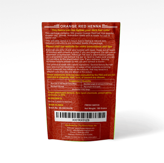 Orange Red Henna Hair Dye l Henna for Hair Collection – The Henna Guys