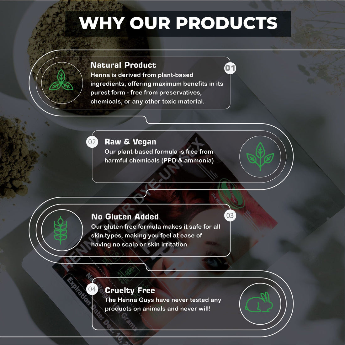 Deep Red Henna Hair Dye l The Henna Guys® l Henna For Hair