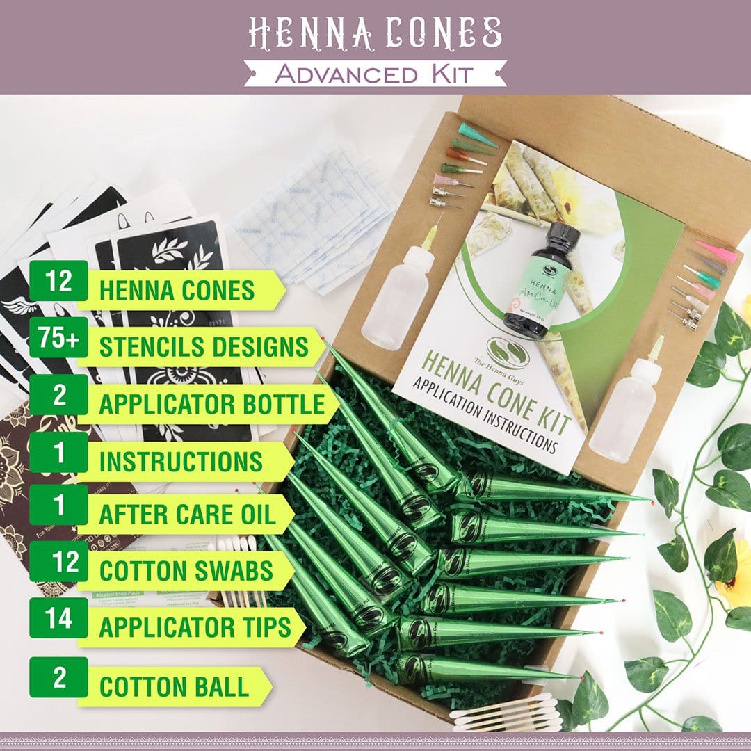 Henna Cones Advanced Kit - Organic Henna Cones - Natural Henna Cones ...