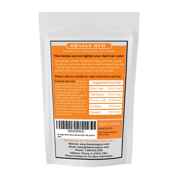 Orange Red Henna Beard Dye - Henna Beard Dye - The Henna Guys