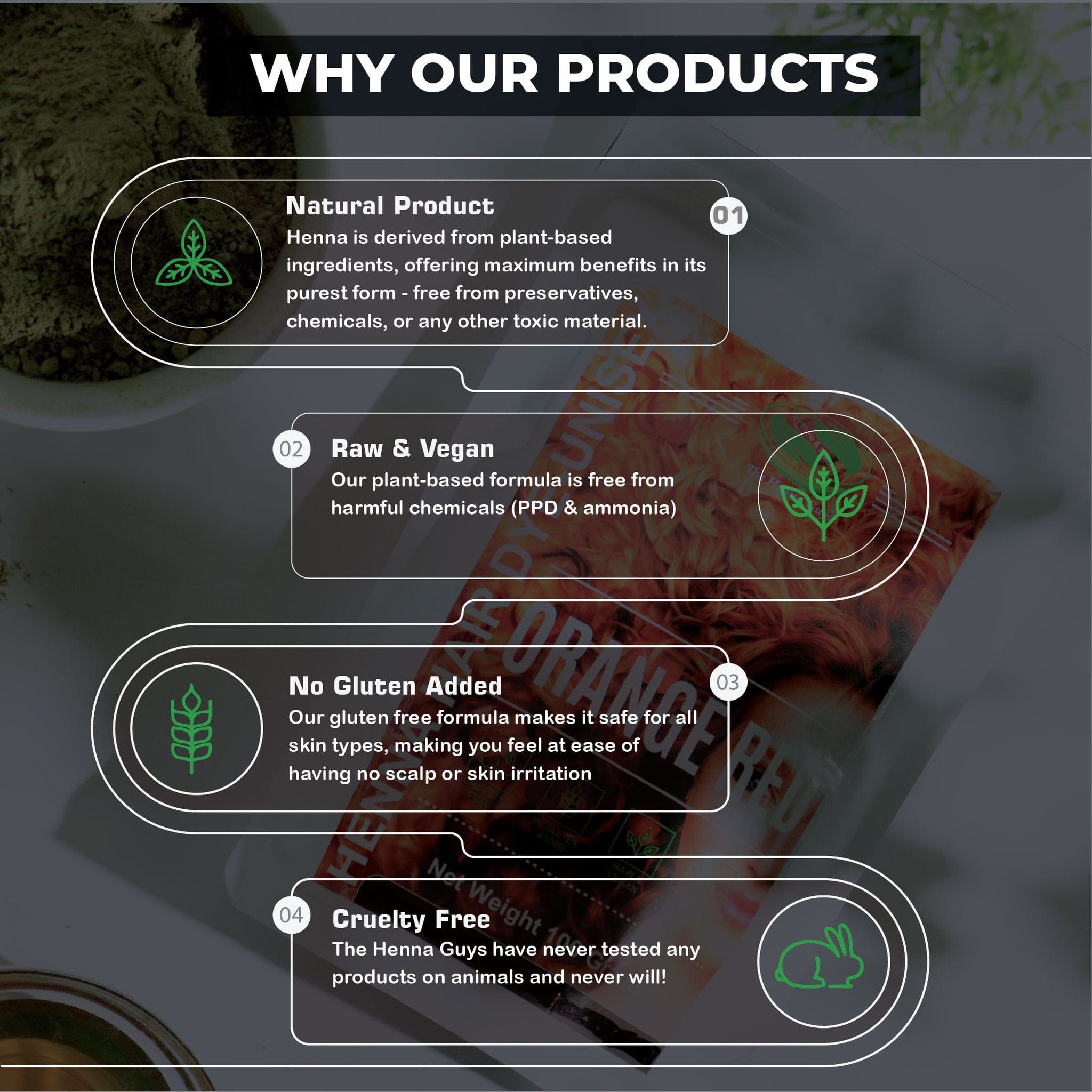 Orange Red Henna Hair Dye l Henna for Hair Collection – The Henna Guys