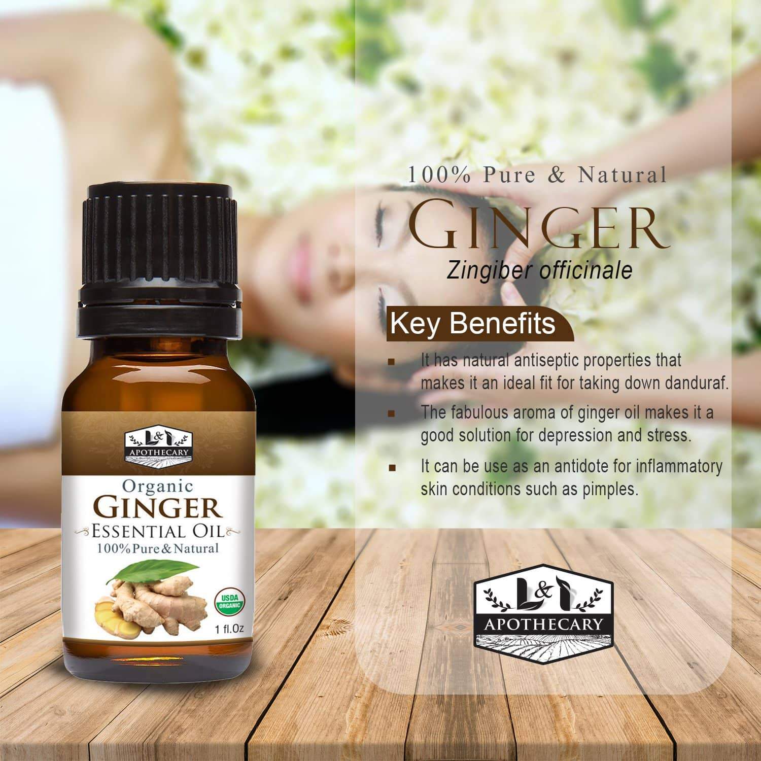 Organic Ginger Essential Oil – Pure, Therapeutic Grade | For Hair, Skin ...