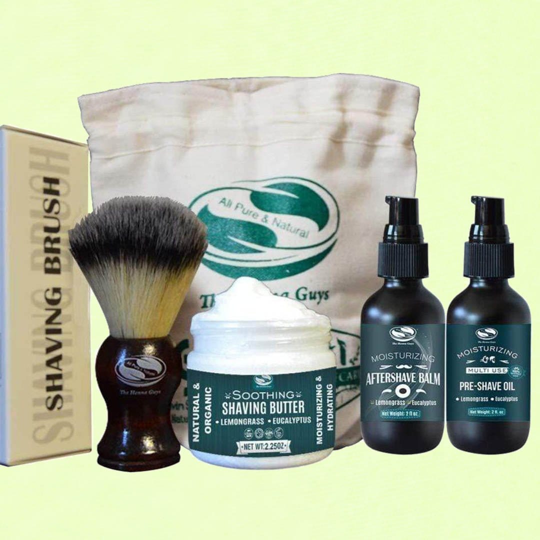 Shaving Kit for Men - Natural Oil, Pre-Shave Oil, After-Shave Balm ...