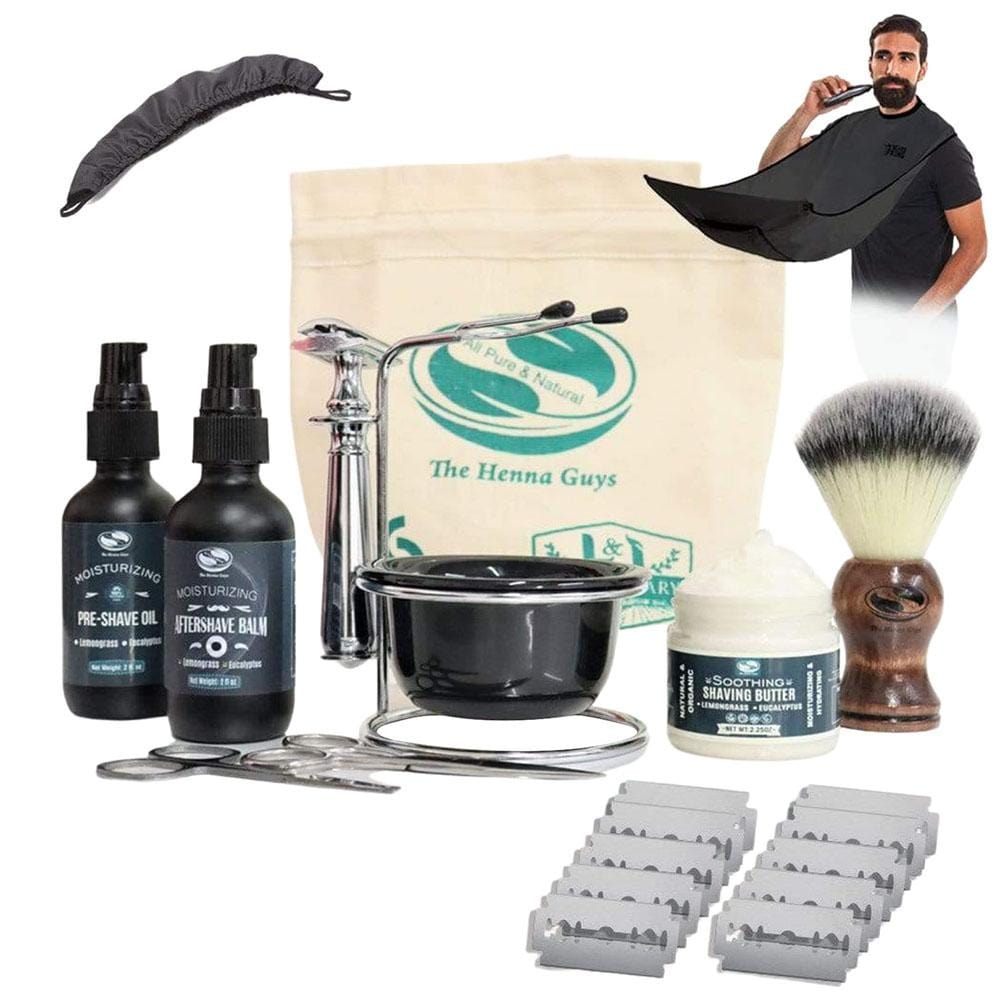 Shaving Kit for Men - Natural Oil, Pre-Shave Oil, After-Shave Balm ...